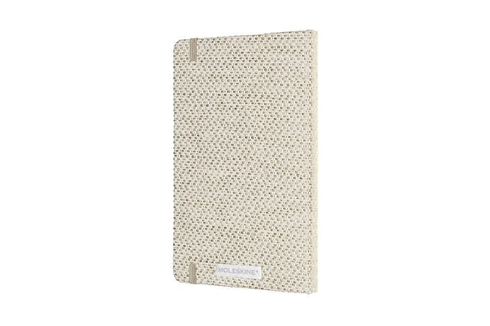 Moleskine Limited Collection Blend Textile Notebook, Hard Cover, Large (5" x 8.25") Ruled/Lined, Beige, 240 Pages (8053853600103)