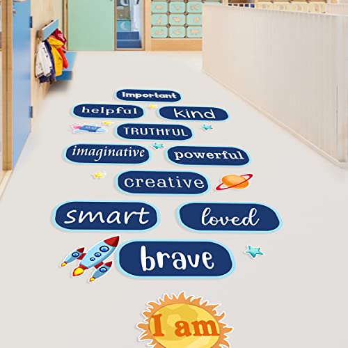 Inspirational Quotes Floor Decals Motivational Game Stickers Positive Saying Wall Decals Peel and Stick Wallpaper for Classroom School Kindergarten Kids Bedroom Nursery Floor Wall Décor