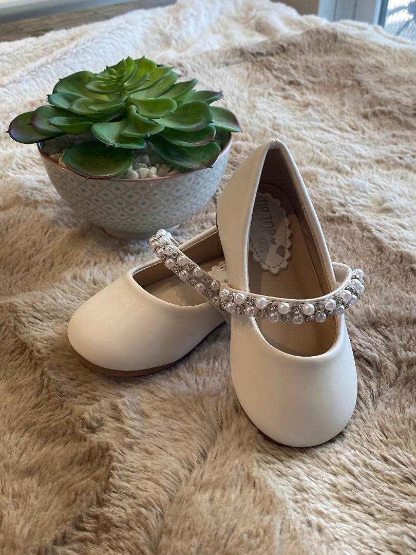 iGirlDress Infant Toddler Girls Straps Flower Girls Shoes S116 White Size 4
