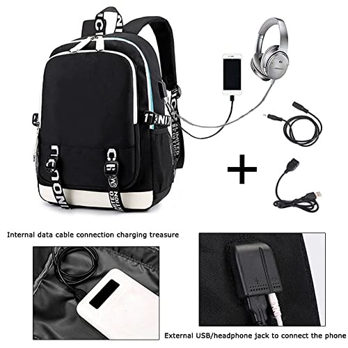 blucagand Eat Sleep Anime Gaming Repeat Backpack Canvas Capacity Backpack Laptop Backpack Travel Backpack