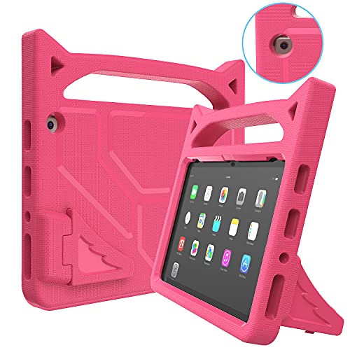 Fire HD 10 Tablet Case for Kids(11th Generation, 2021 Release)-SHREBORN Kids Friendly Shockproof Cover with Handle Stand for All-New Amazon Kindle Fire HD 10 Plus & 10 Kids Pro Tablets-Pink