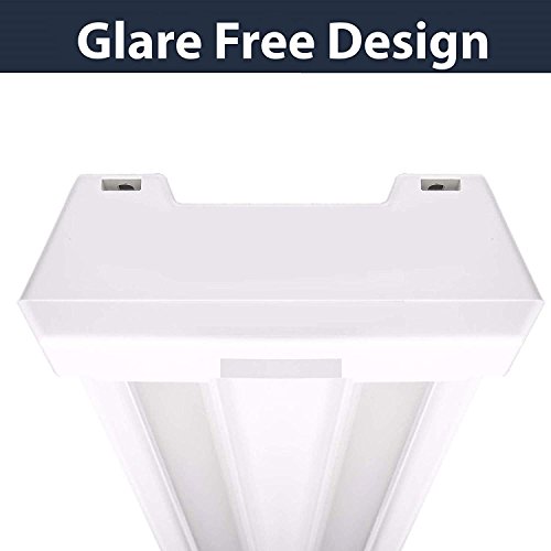 HARRRRD 3PK LED 4ft Utility Shop Light-40W, 5000K, Non-Linkable, Frosted Lens, 4100LM, Replaces 4 Foot Fluorescent, Garage Shoplight Ceiling Fixture, Pull Cord Chain, Plug in