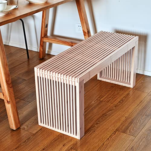 APRTAT Bamboo Dining Bench,Indoor Storage Bench Wood | Kitchen & Living Room Furniture-35.43L x 12.99W x 16.93H in