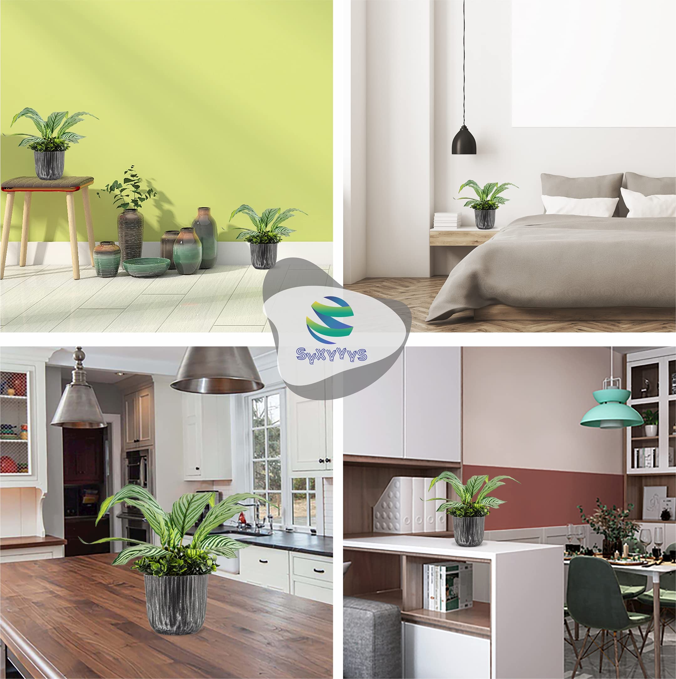 Artificial Plants & Greenery,Green Artificial Potted Plants,Artificial Greening Plants,Artificial Plant Trees,for Garden and Home Decoration,Dining Table,Room,Office,Courtyard and Other Indoor…