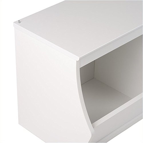 Hawthorne Collections Stackable 2-Bin Storage Cubby in White