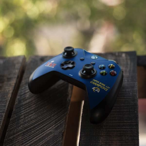 Skinit Decal Gaming Skin Compatible with Xbox One S Controller - Officially Licensed NFL Super Bowl LVI Champions Rams Design