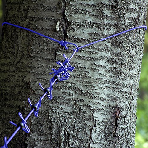HDE 2 Pack Camping Clothesline Cord Indoor Outdoor Laundry Line Portable Travel Clothes Line with Clothes Pins (6.25 ft, Blue)