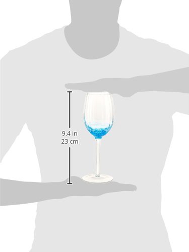 Abbott Collection Optic Bubble White Wine Glass, Blue