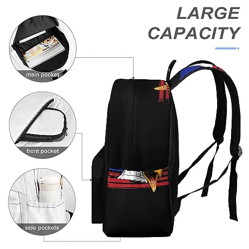 American Eagle USA Flag Travel Backpack Lightweight 16.5 Inch Computer Laptop Bag Casual Daypack for Men Women