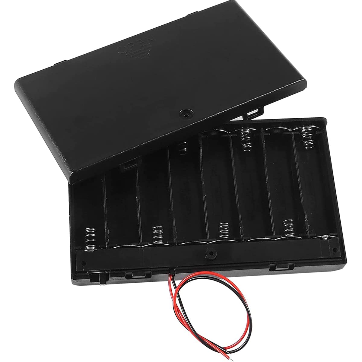 AIMPGSTL 8 x 1.5V 12V AA Battery Holder Case Storage Box with 5.5x2.1mm Male Connector ON/Off Switch with Cover Plug