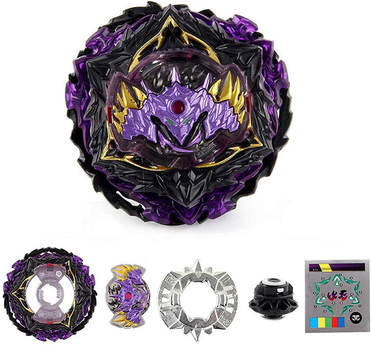 CombatGyro Bay Blades Toy Evolution Super King B-175 Lucifer The End Kou Drift Starter Set B-184 LR Launcher Grip Metal Fusion Bey Battling Tops Burst Gaming Toys Gift for Boys Age 4-7 8-12+