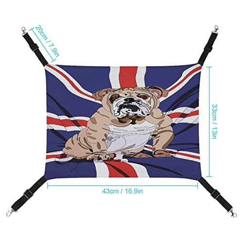 British Bulldog Pet Hammock Bed Guinea Pig Cage Hammock Small Animal Hanging Bed for Ferret, Chinchilla, Puppy and Other Small Animals