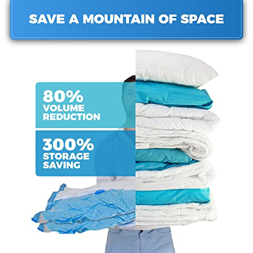 Vacwel 3-Pack XXL - Vacuum Storage Bags - Space Saver Bags for Clothes Storage β XL Comforters - Mattress Topper - Blanket Storage β Vacuum Sealer Bags β Ziplock Sealed - 3x XXL Bags (47x35in) - Bonus 1x Large Bag (32x21in)