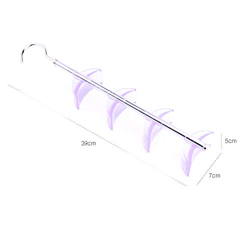 Chris.W Rotateble 4-Hooks Over The Closet Rod Hanging Storage Organizer Hanger for Purses, Backpacks, Satchels, Crossovers, Handbags Storing and Organizing - 2 Pack (Transparent)