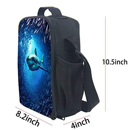 CAIWEI Animal Dinosaur Cat Shark Husky and Dolphin Insulated Lunch Box Cooler Bag (SHARK 1)