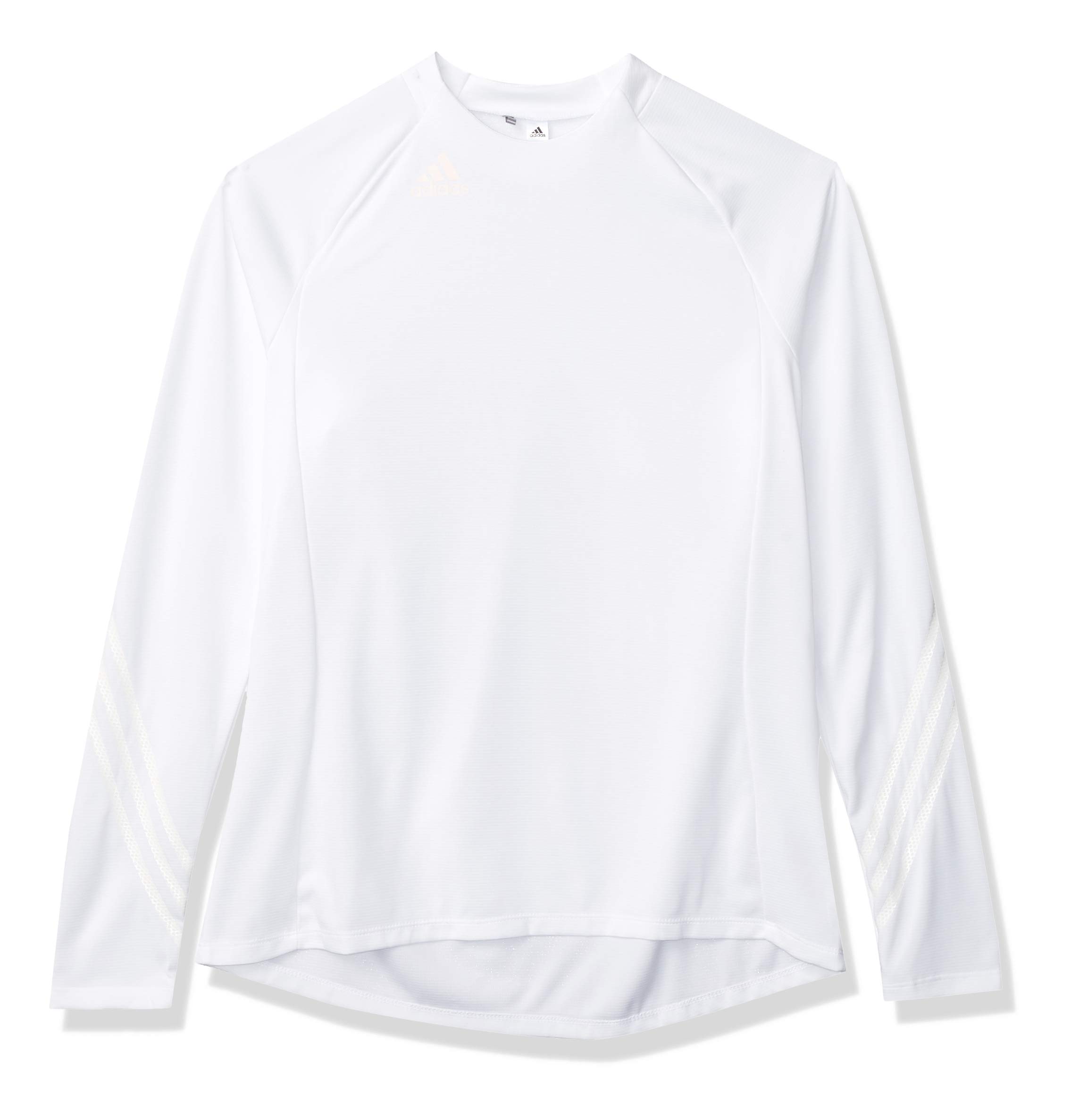 adidas Golf No-Show Mock Long Sleeve Tee, White, Medium