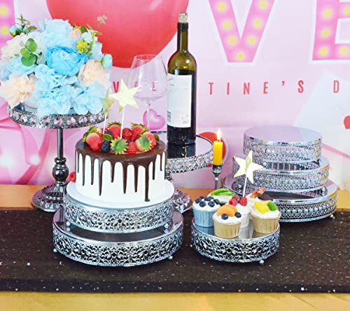 Cake Stand Set of 3 Metal Cupcake Stands Dessert Display Plate for Wedding Party Birthday,Silver