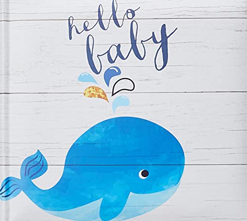 MCS 200-Pocket Baby 4x6 Photo Album with Writing Space, 8.5 x 8.5 Inches, Baby Blue Whale