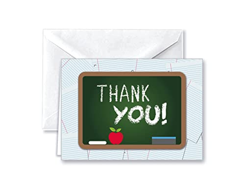 Paper Frenzy School Thank You Note Cards and White Envelopes - 25 pack