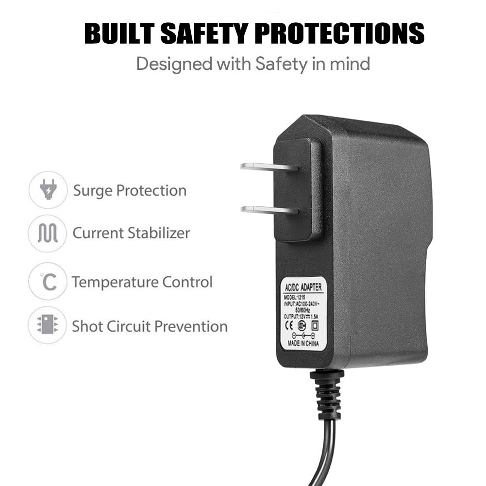 Universal 12V Power Cord for Sony Blu-Ray DVD Player,AC Adapter for Sony BDP-S5200 BDP-S3200 BDP-S6700 BDP-S3500 BDP-S5700 Blu-Ray DVD Player.Replacement for Sony AC-M1208/M1210/M1215UC AC Adapter