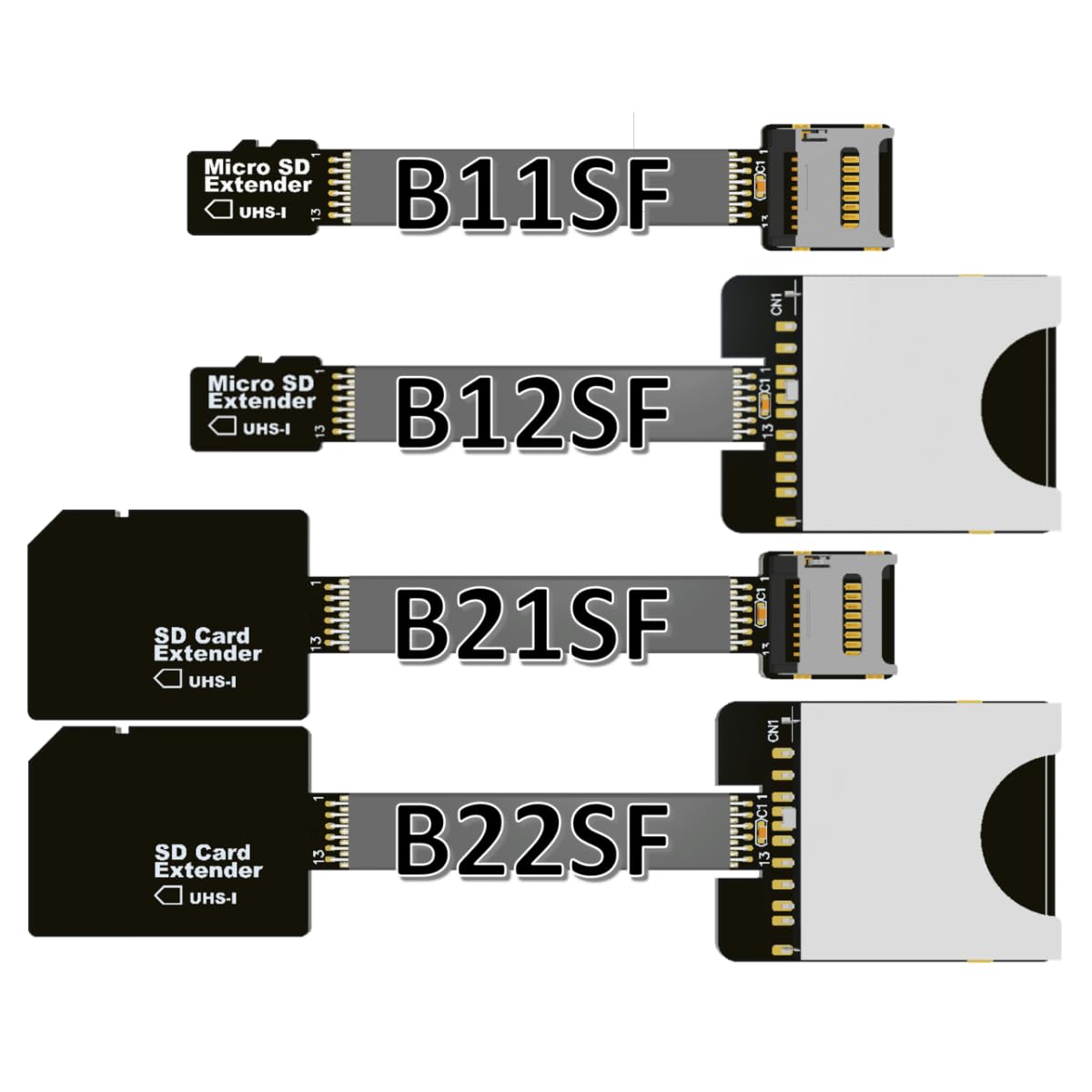 ADT-Link SD toSDHC SDXC UHS-I SD Card Extender Cable TF Memory Card Extension Card high-Speed Transmission Extension Flat Cable. (3cm, B11SF)