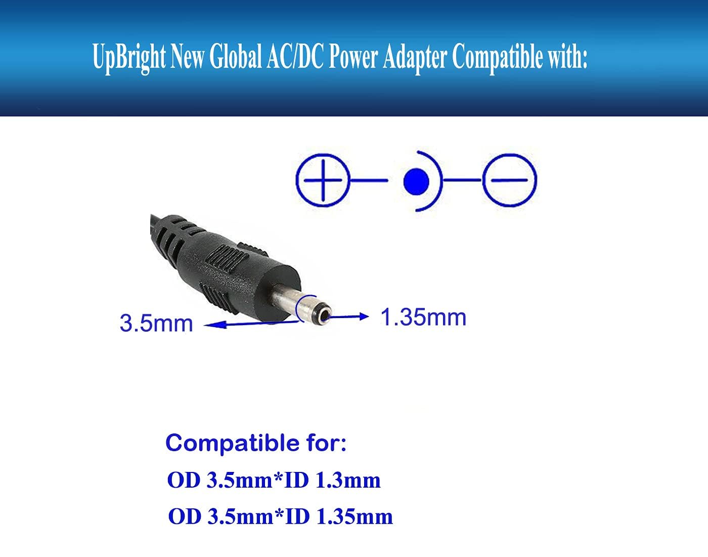 UpBright 6V AC/DC Adapter Compatible with Knee Icer Wrap D0660 10701 Kodiak Cube Glacier 10901 BEG10711 D 0660 00660 Logitech F540 Wireless Base A-E0001 843-000038 6VDC 600mA 6.0V Power Supply Charger