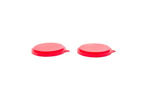 Fox Run Pet Food Can Covers, Red, 3.5 x 3.75 x 0.5 inches