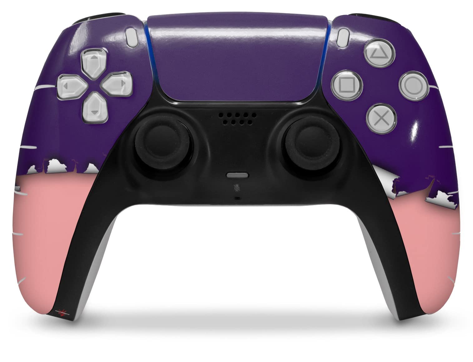 WraptorSkinz Skin Wrap compatible with Sony PS5 DualSense Controller Ripped Colors Purple Pink (CONTROLLER NOT INCLUDED)