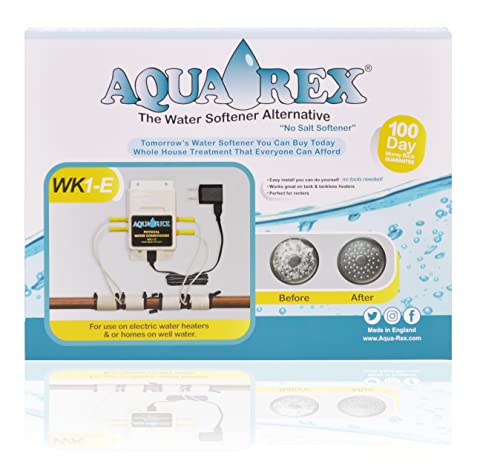 Aqua-Rex Water Softener Alternative Salt Free for Electric Heater, Water softener for Well water, Soft water for Hair & Skin (WK1-E)
