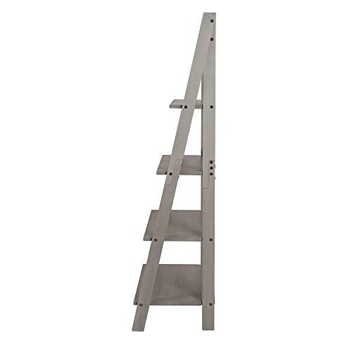 Walker Edison X Back Modern Farmhouse Wood Bookcase Bookshelf Home Office Living Room Storage, 4 Shelves, Grey