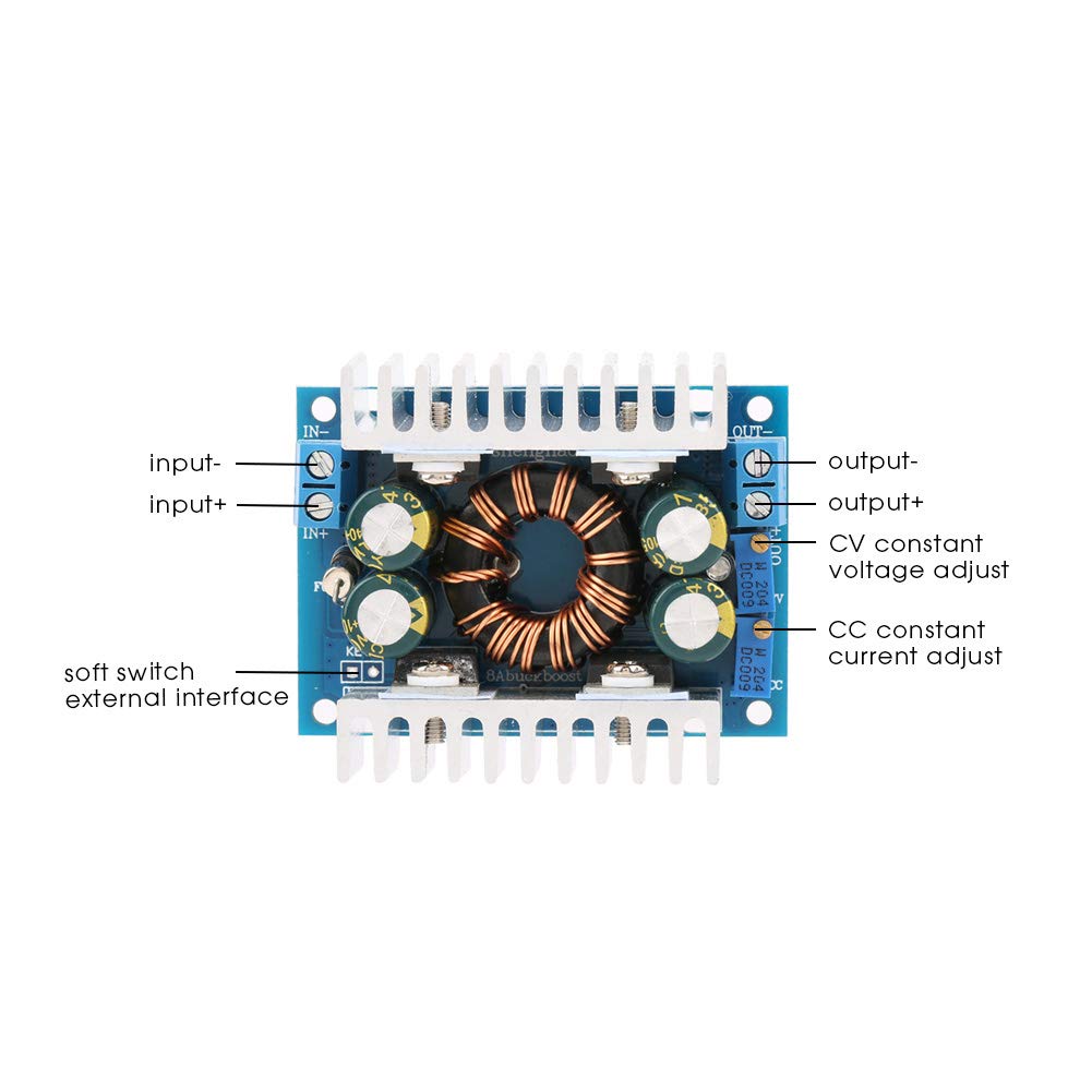 Voltage Converter Module DC 5-30V to 1.25-30V,Automatic Step Up/Down Converter,Boost/Buck Voltage Regulator,Regulated Converter Module,Over Current, Short Circuit, Over Temperature