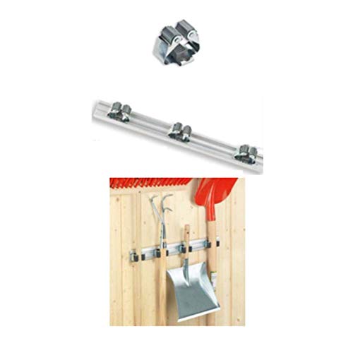 Mop and Broom Organizer β Declutter your Kitchen, Laundry Room or Garage with this Commercial Strength Metal Wall Mount Holder β Keep your Lawn, Yard and Gardening Tools Neat and Organized