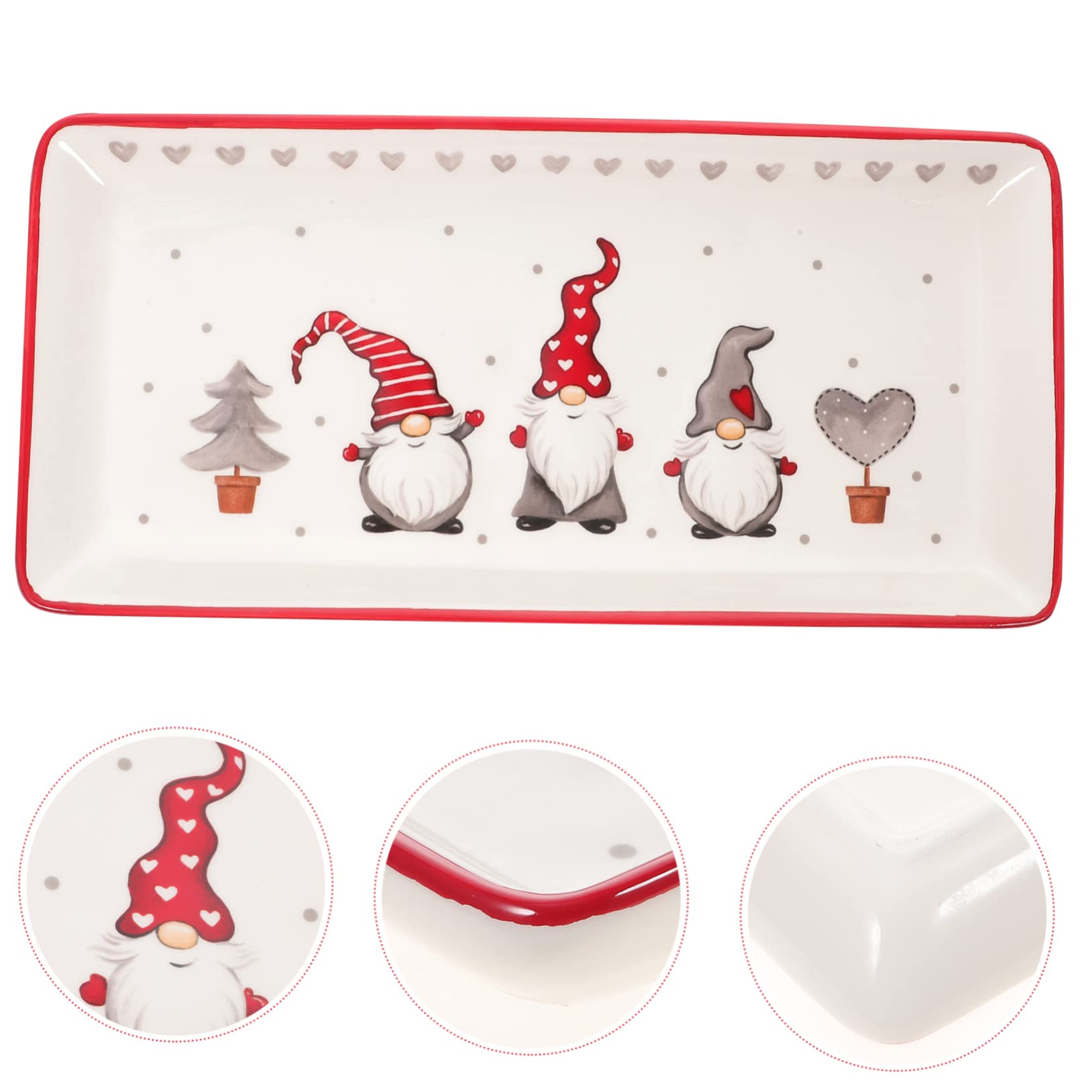 ADOCARN 1pc Pottery X Plate Bread Pasta Microwave Style Gnomes Event Small Baking Display Platter Snacks Japanese Use Dessert Chips Home Serving Salad Oval Decor Platters Restaurant