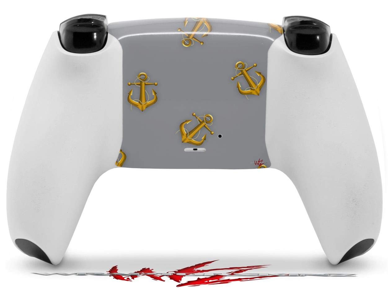 WraptorSkinz Skin Wrap compatible with Sony PS5 DualSense Controller Anchors Away Gray (CONTROLLER NOT INCLUDED)