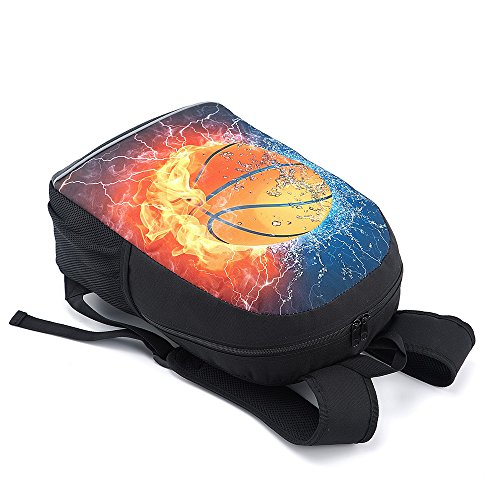 CAIWEI 17 Inch American Football Backpack School Bag (Burning basketball)