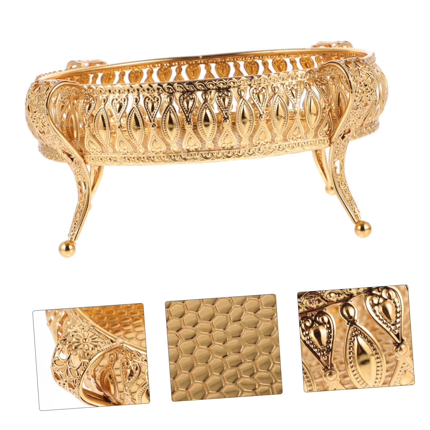 ADOCARN 1pc Storage Dishes Altar Bracelet Vegetables Fruit Style Smudging Household Plates Bread Bowls Display Metal Nut Basket Dry Cuake Cakes Vanity Incense Offering Buddhist Salad