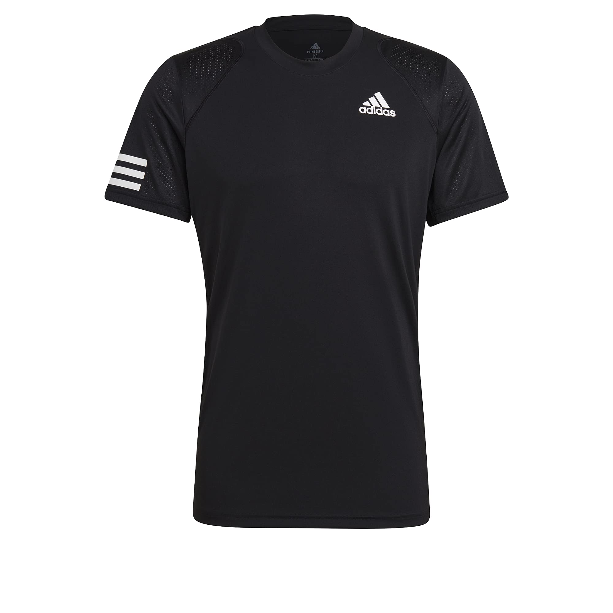 adidas Men's Club Tennis 3-Stripes Tee, Black/White, Medium