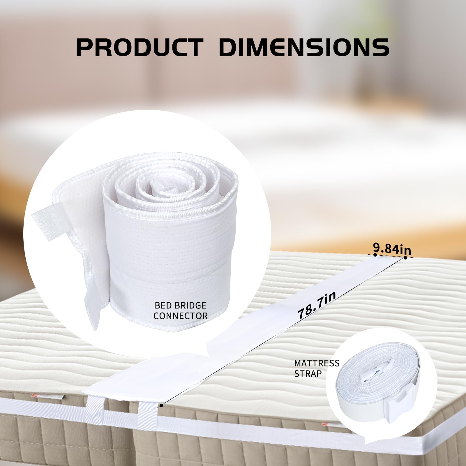 plzzree Bed Bridge for Mattress Gap Filler: Twin to King Bed Converter Kit