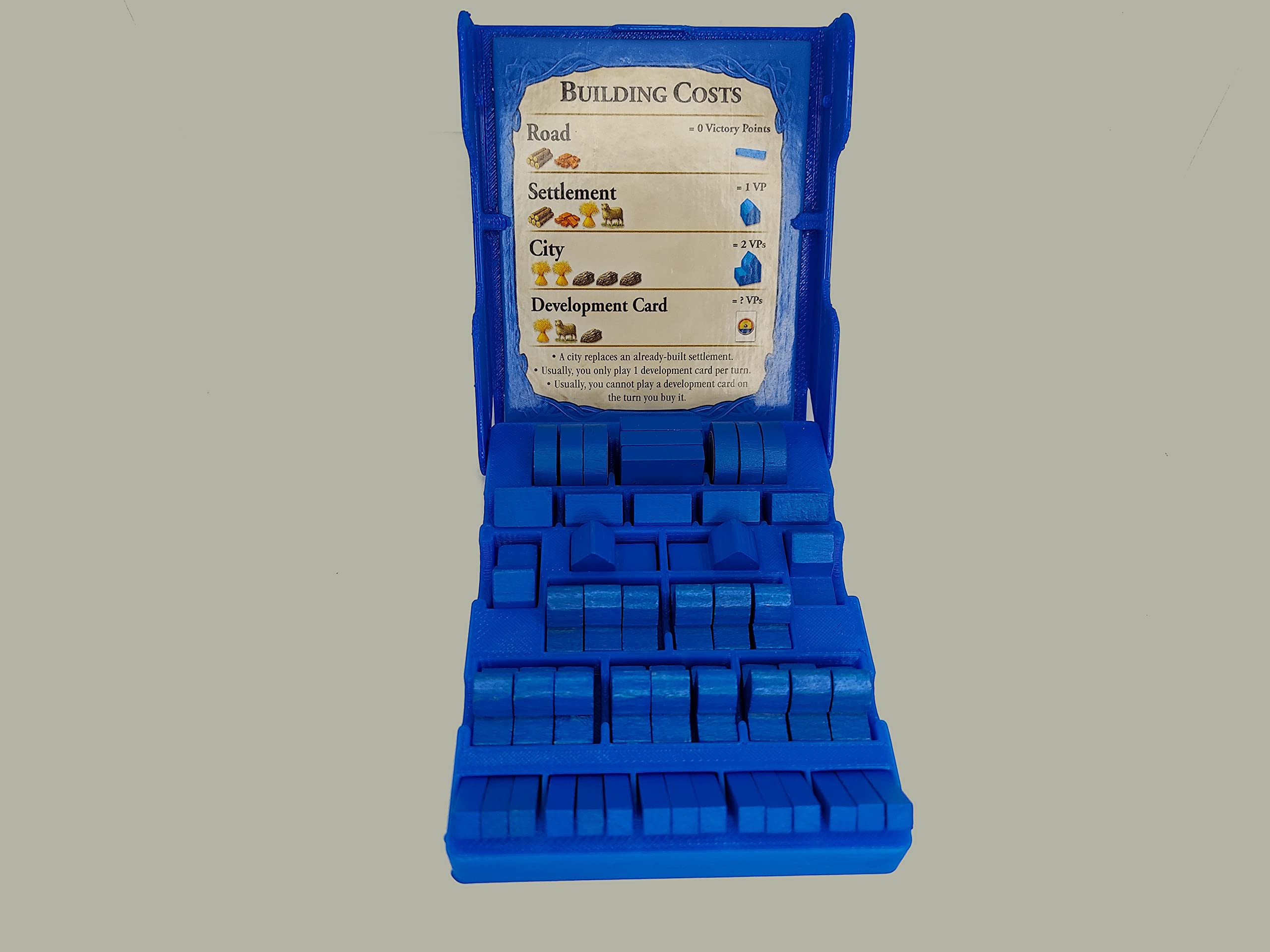 Organizer Insert Compatible with Catan Base Game, Seafarers, and Both 5-6 Player Extensions with Player Trays and Card Holder - White Hexes Holder/Card Tray