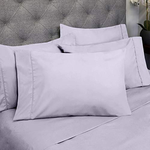 Cal King Size Bed Sheets - 6 Piece 1500 Supreme Collection Fine Brushed Microfiber Deep Pocket California King Sheet Set Bedding - 2 Extra Pillow Cases, Great Value, California King, Lilac
