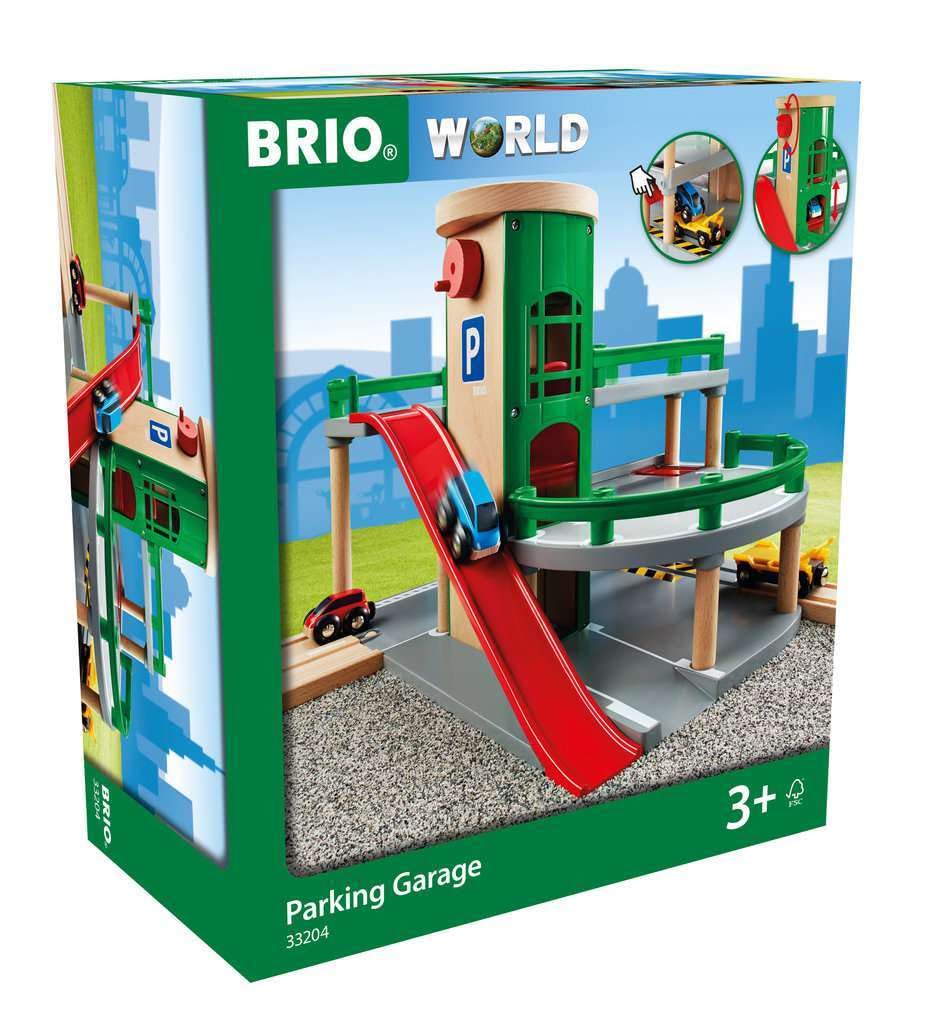 BRIO World 33204 Parking Garage - Ultimate Toy Train Accessory | Interactive Play | Compatible with All BRIO Train Sets | FSC Certified Wood Material | Ideal for Kids Age 3 and Up