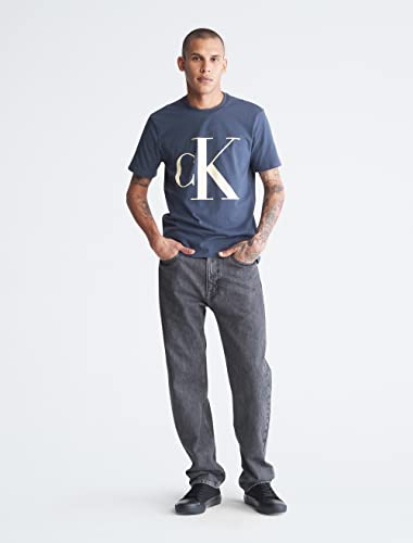 Calvin Klein Men's Monogram CK Jeans Crewneck T-Shirt, Ink