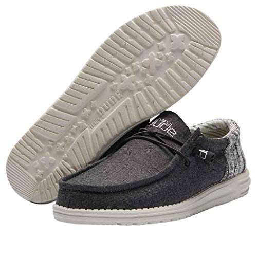 Hey Dude Men's Wally Funk Carbon Blue Size 11 | Men’s Shoes | Men's Lace Up Loafers | Comfortable & Light-Weight