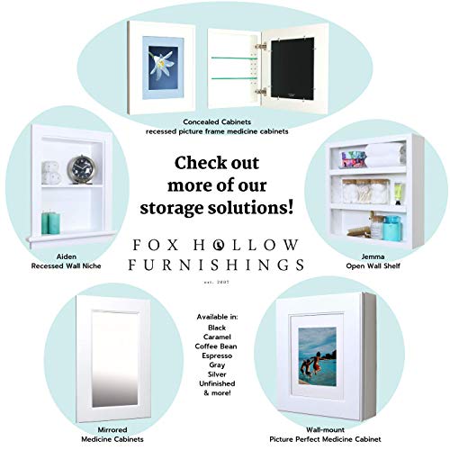 Fox Hollow Furnishings 14x24 Recessed Concealed Medicine Cabinet (White)