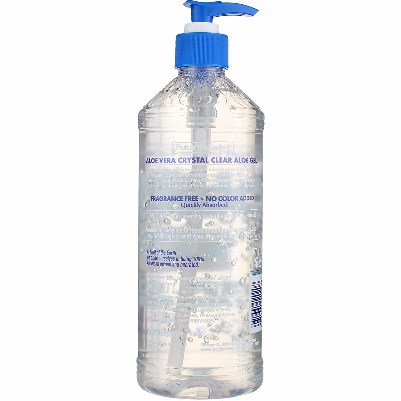 Fruit of the Earth Aloe Vera Crystal Clear Aloe Gel,20 oz (Pack of 3)