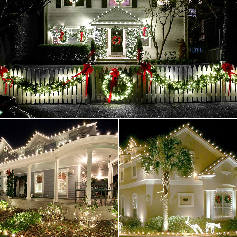 Brizled Upgrade Faceted C5 LED String Lights, 100 LED 33ft Mini String Lights, 120V UL Certified Clear Christmas Light Set for Indoor & Outdoor Decoration, Patio, Garden, Party and Holiday, Cool White
