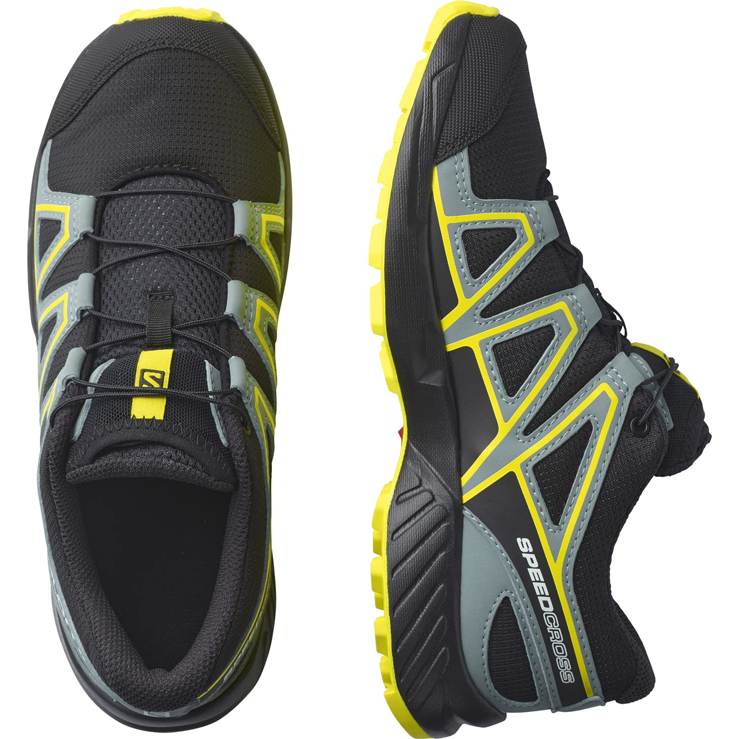 Salomon Kid's Speedcross Trail Running Shoes, Black/Black/Evening Primrose, 6 Big Kid