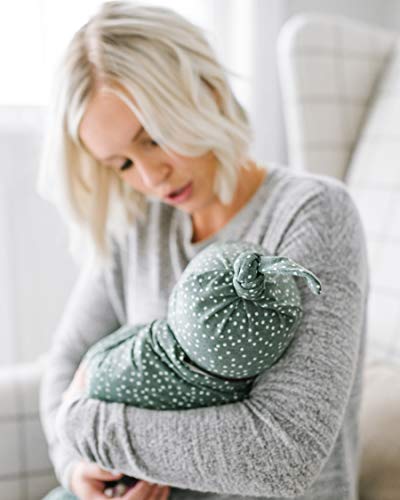 Large Premium Knit Baby Swaddle Receiving Blanket"Juniper" by Copper Pearl