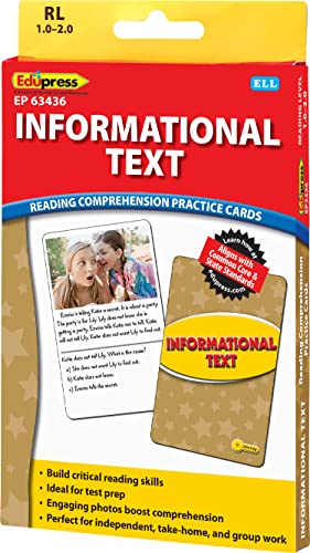 Edupress Reading Comprehension Practice Cards, Informational Text, Yellow Level (EP63436)