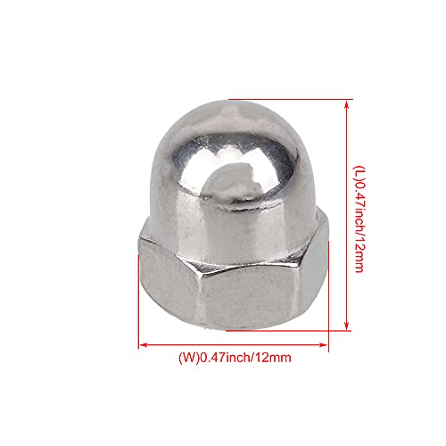 BQLZR 304 Stainless Steel Cap Acorn Hex Nut M6 Right Hand Threads Marine Replacement for 2007 XC90 Plate,Replacement for 2009 S-60 Pack of 10